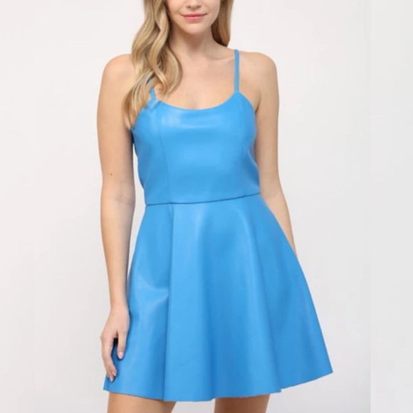 Fate | Dresses | Fate Nwt Vegan Leather Electric Blue Dress | Poshmark